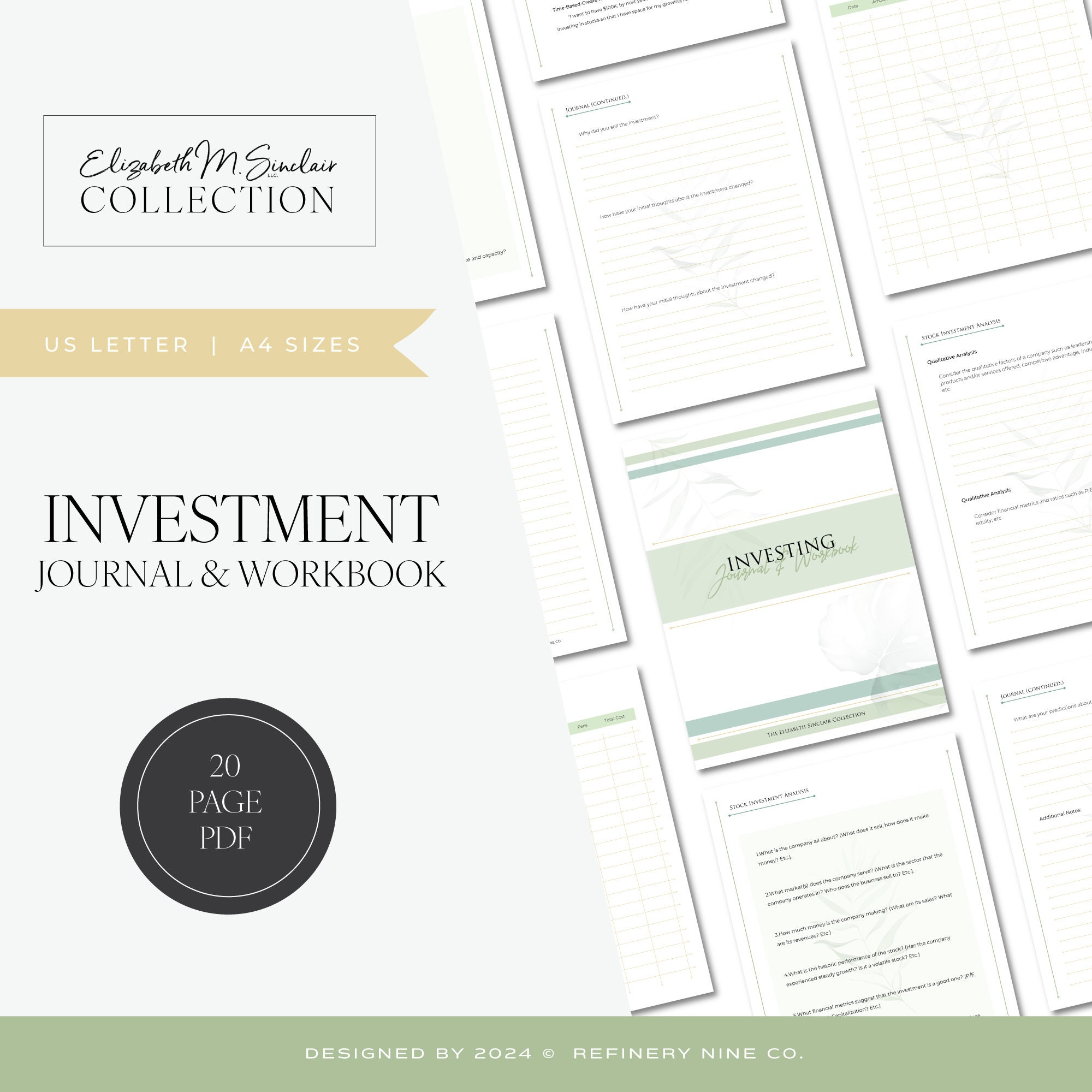 INVESTMENT JOURNAL & WORKBOOK Investment Tracker, Journaling ...
