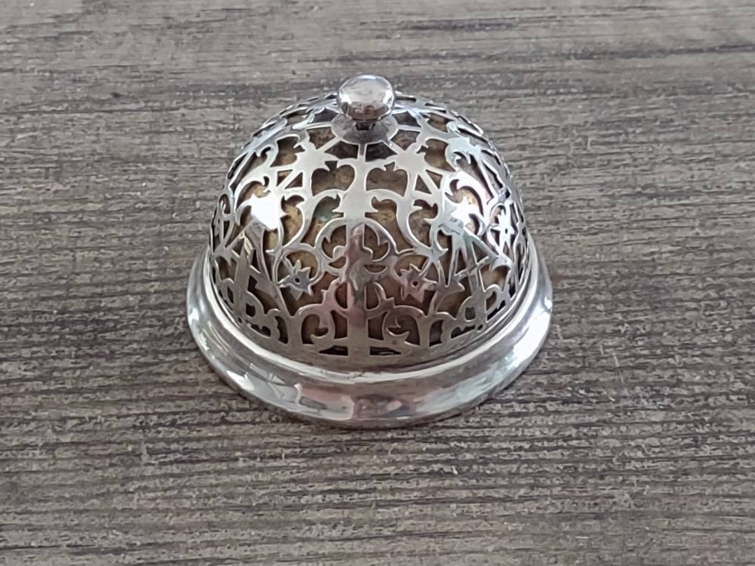 Antique Sterling Silver Mechanical Desk Bell Antique Edwardian Silver ...