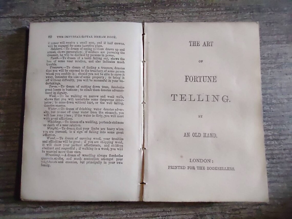 Rare Antique Fortune Telling Book. Everybody's Dream Book and Fortune ...