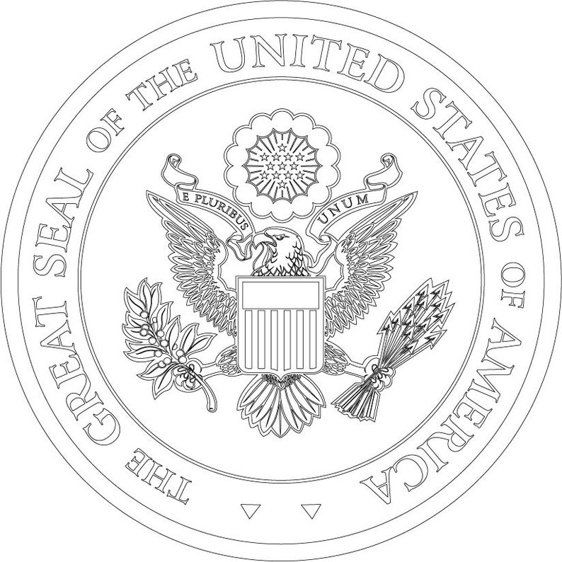 US Great Seal SVG File. American Eagle Digital Files in Svg, Eps and Dxf for Laser Cut, Cnc ...