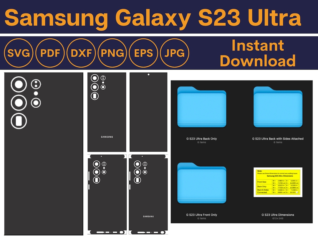 Samsung Galaxy S23 Ultra Skin Cut Template Vector, Samsung Skin Svg Cut ...