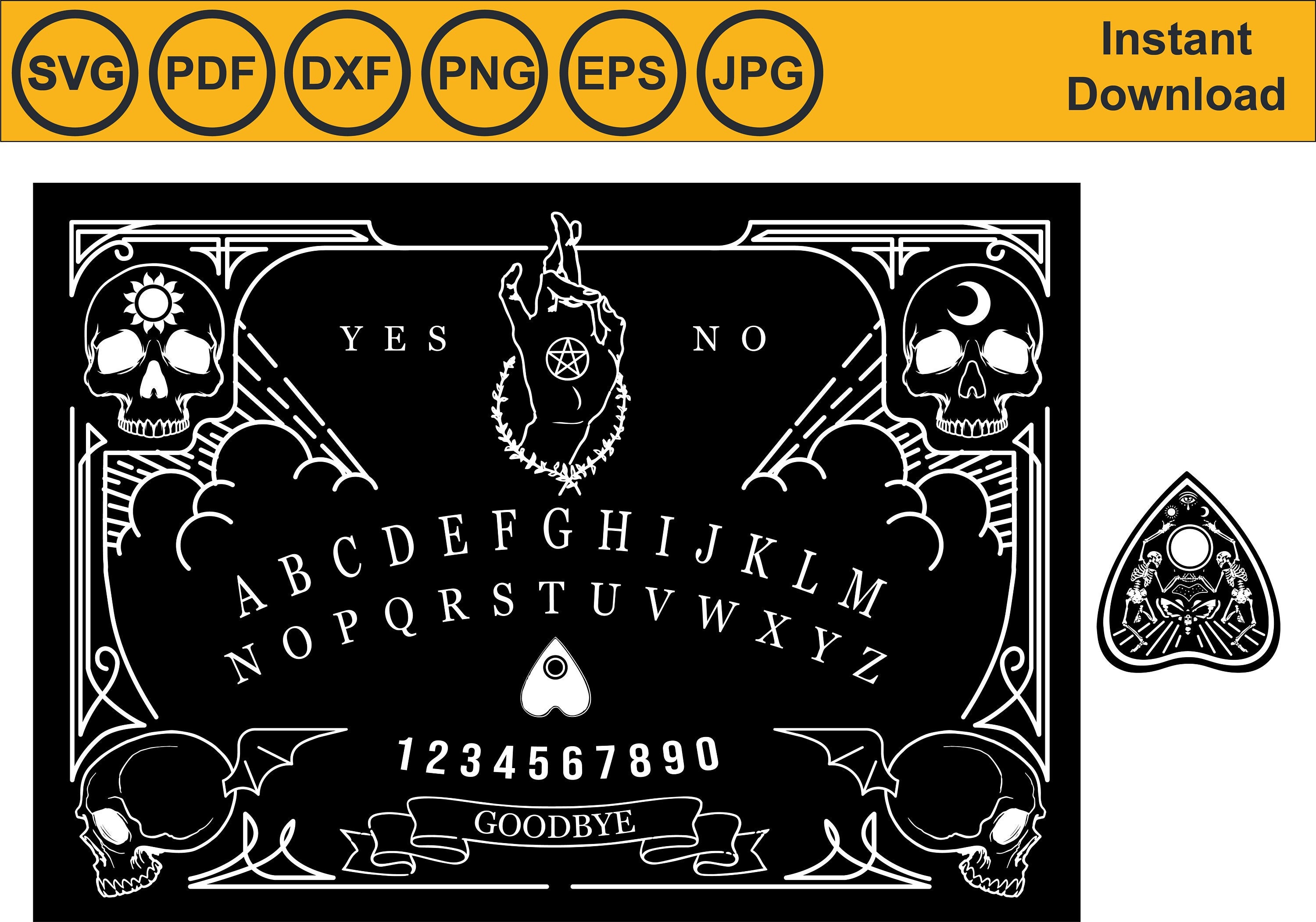 Ouija Board SVG PNG PDF Cricut Silhouette Cricut Ouija | Etsy