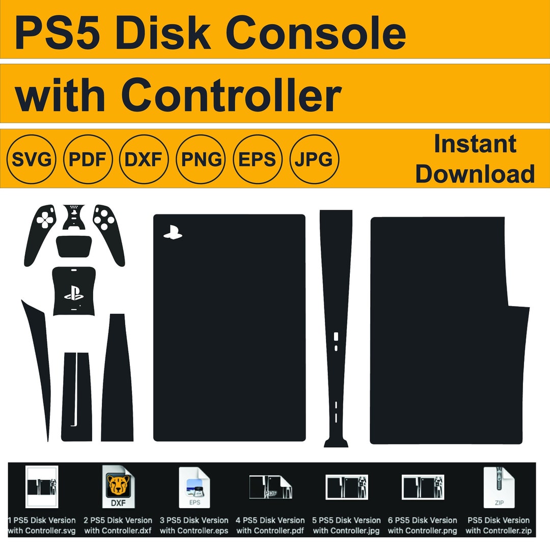 PS5 Disk Version With Controller Skin SVG Files - Etsy