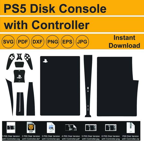 PS5 Disk Version With Controller Skin SVG Files - Etsy