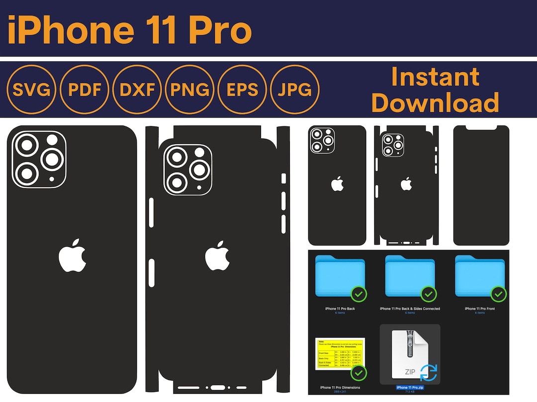 IPhone 11 Pro Skin - iPhone 11 Pro Template - iPhone 11 Pro SVG ...