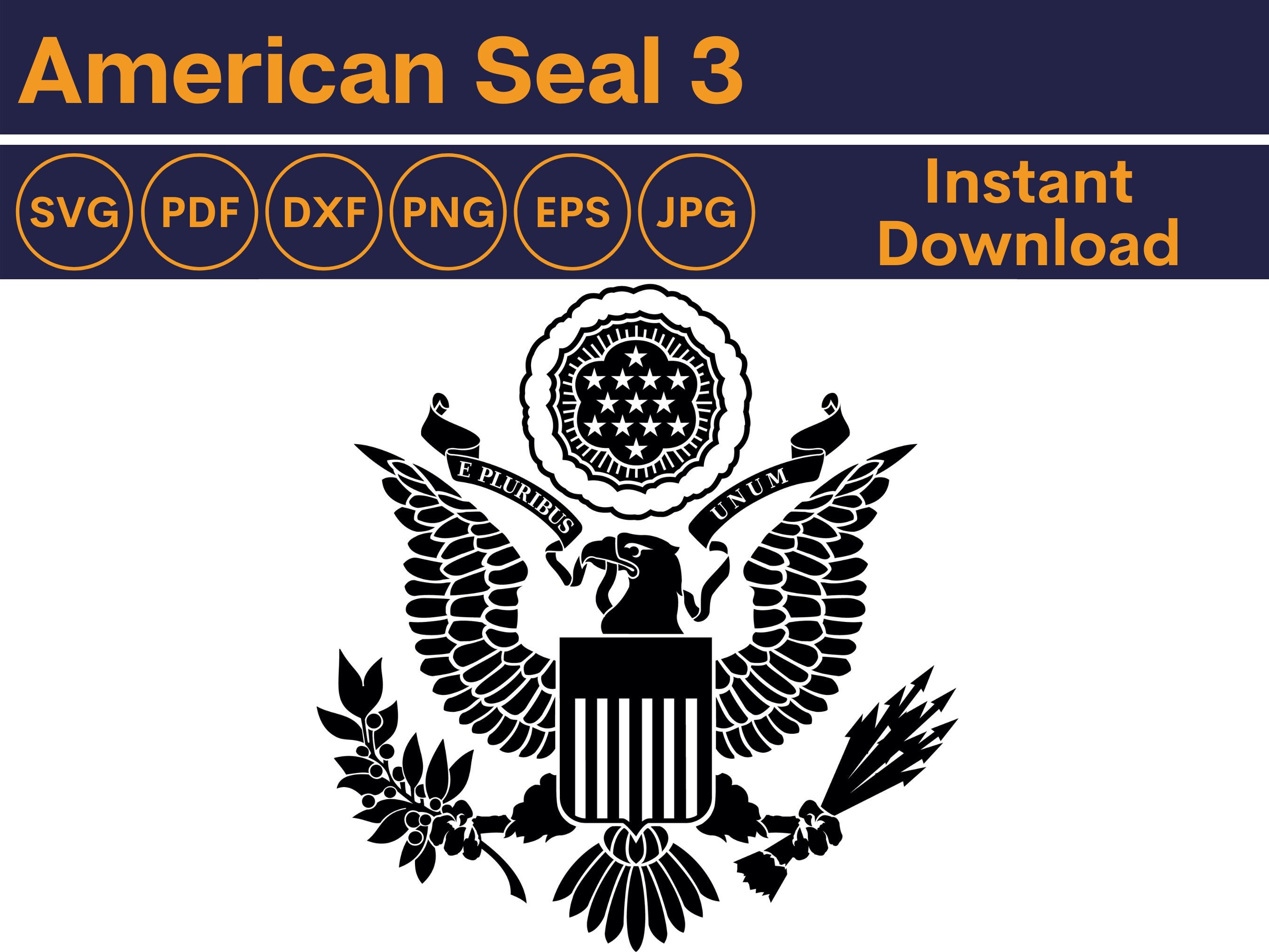 US Great Seal SVG File. American Eagle Digital Files in Svg, Eps and ...