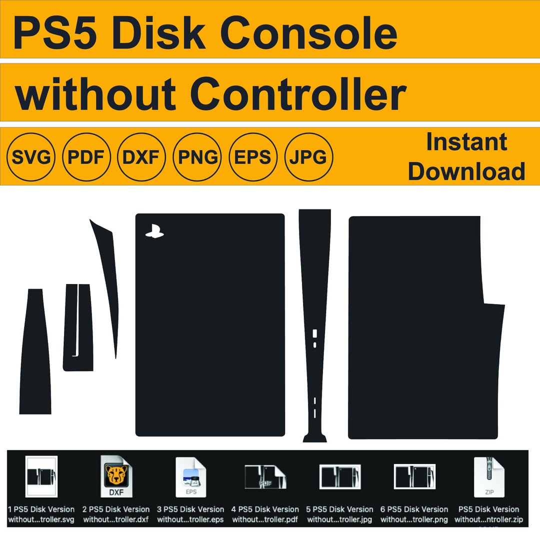 PS5 Disk Version Without Controller Skin SVG Files - Etsy