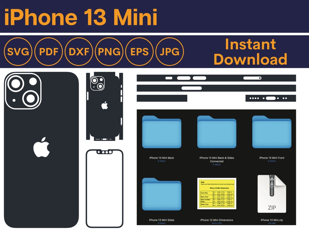 IPhone 13 Mini Skin - iPhone 13 Mini Template - iPhone 13 Mini Skin ...
