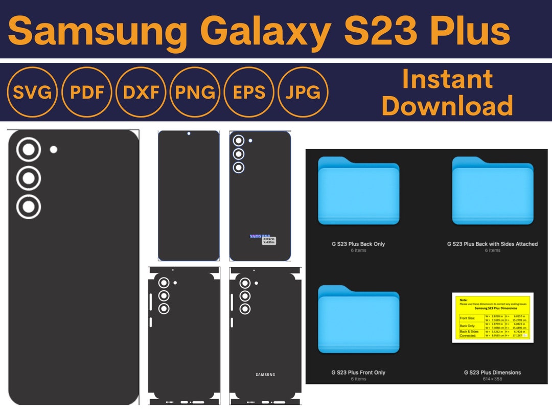 Samsung Galaxy S23 Plus Skin Cut Template Vector, Samsung Skin Svg Cut ...