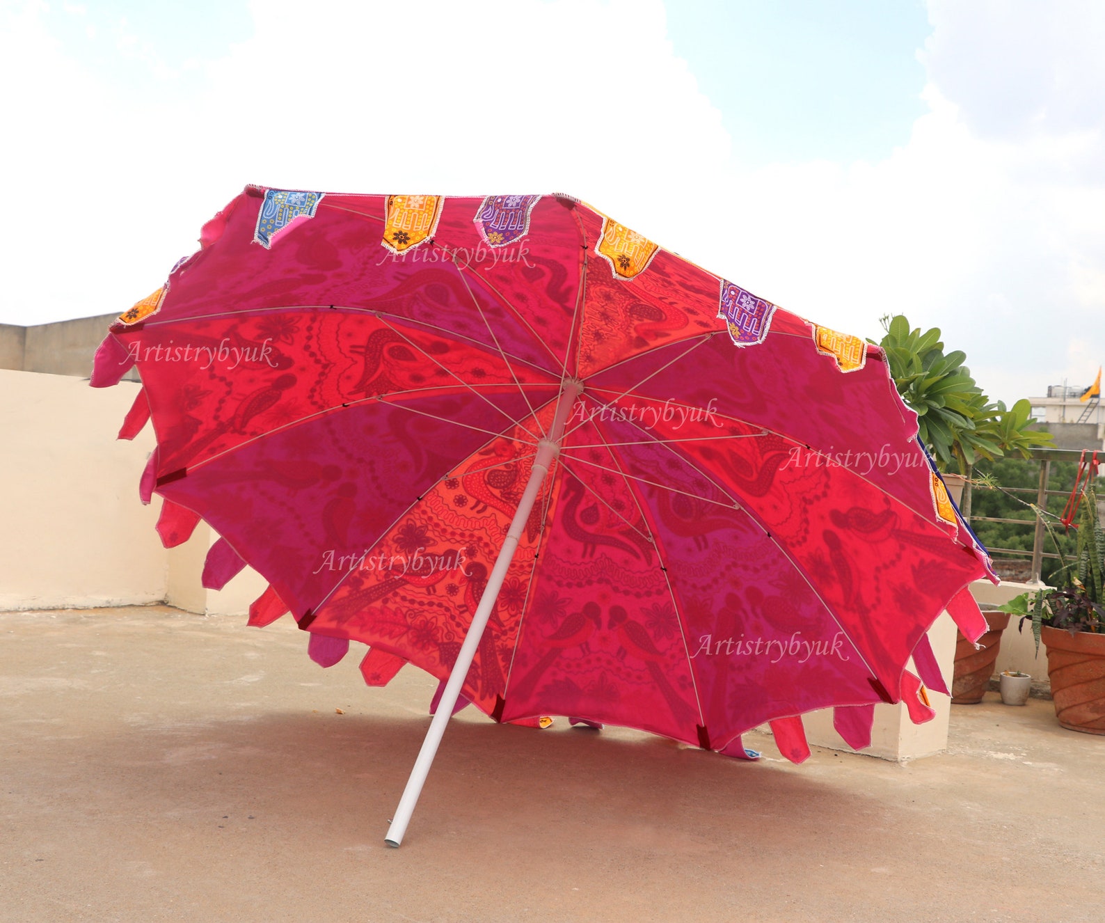 Amazing Handmade Multi Color Peacock and Parrot Design Parasol - Etsy UK