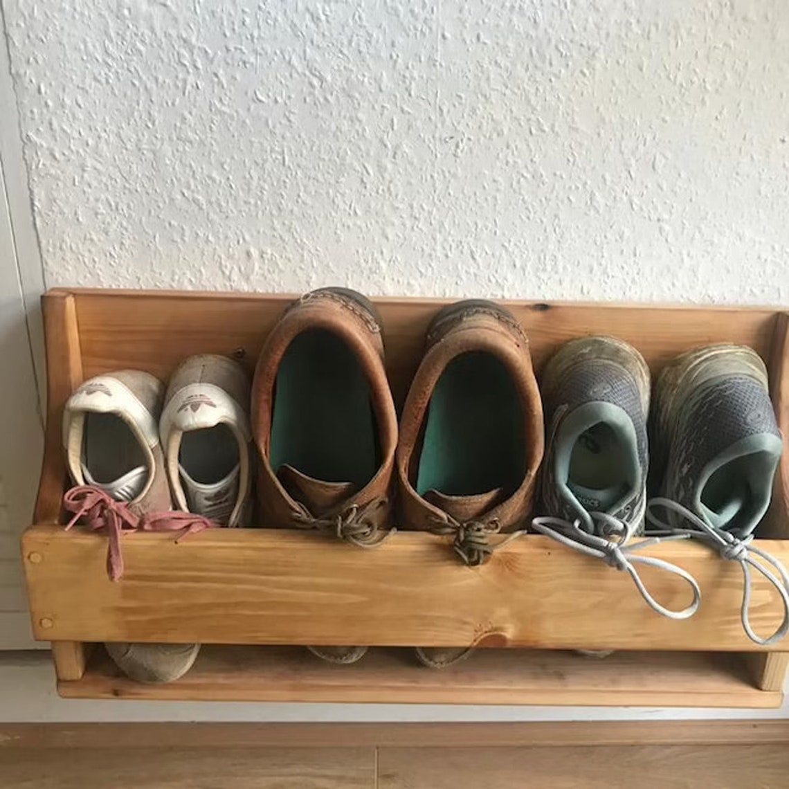 Rustic Wooden Shoe Rack Tidy Hall Bathroom Bedroom Kitchen - Etsy