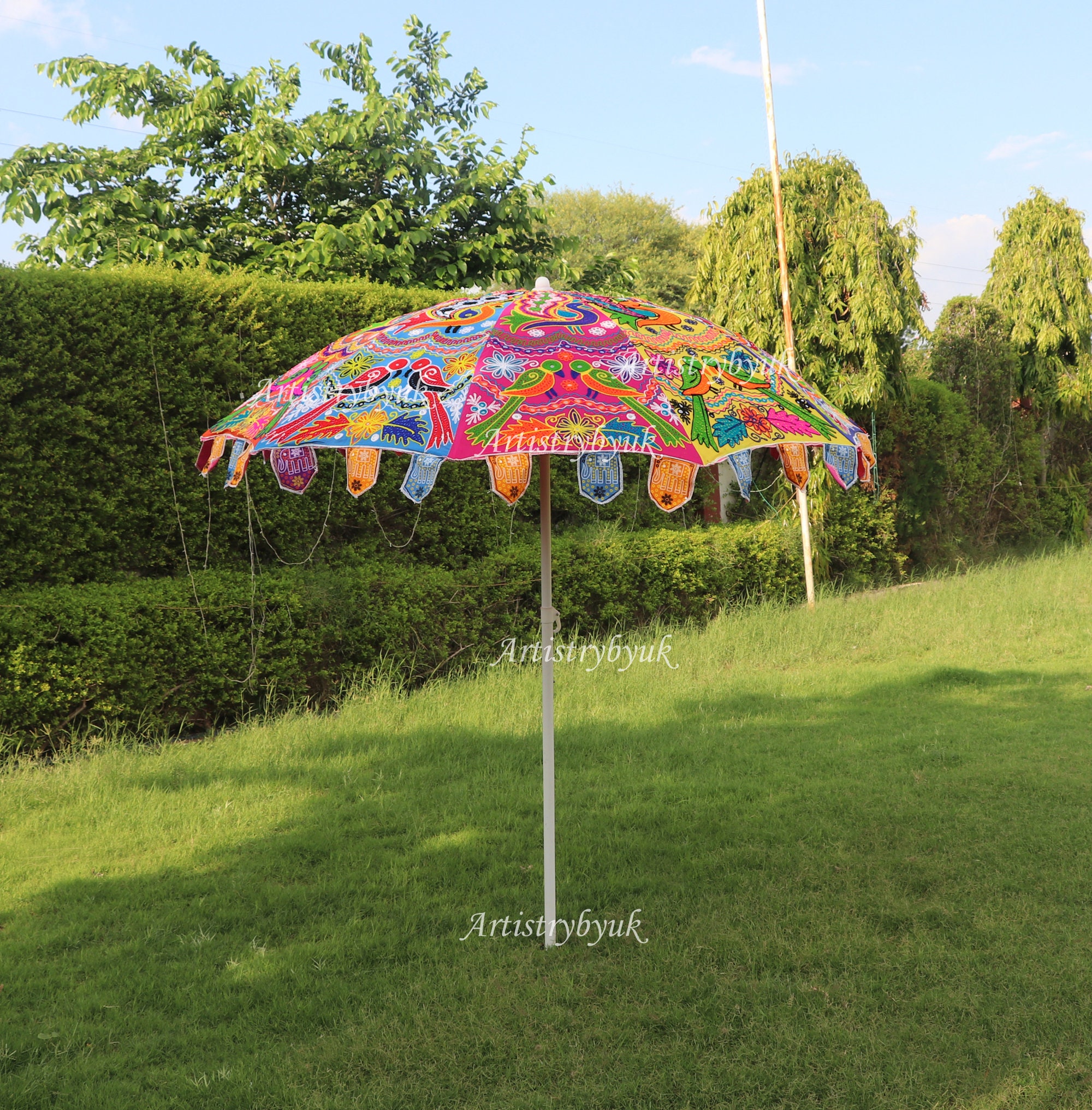 Amazing Handmade Multi Color Peacock and Parrot Design Parasol - Etsy UK