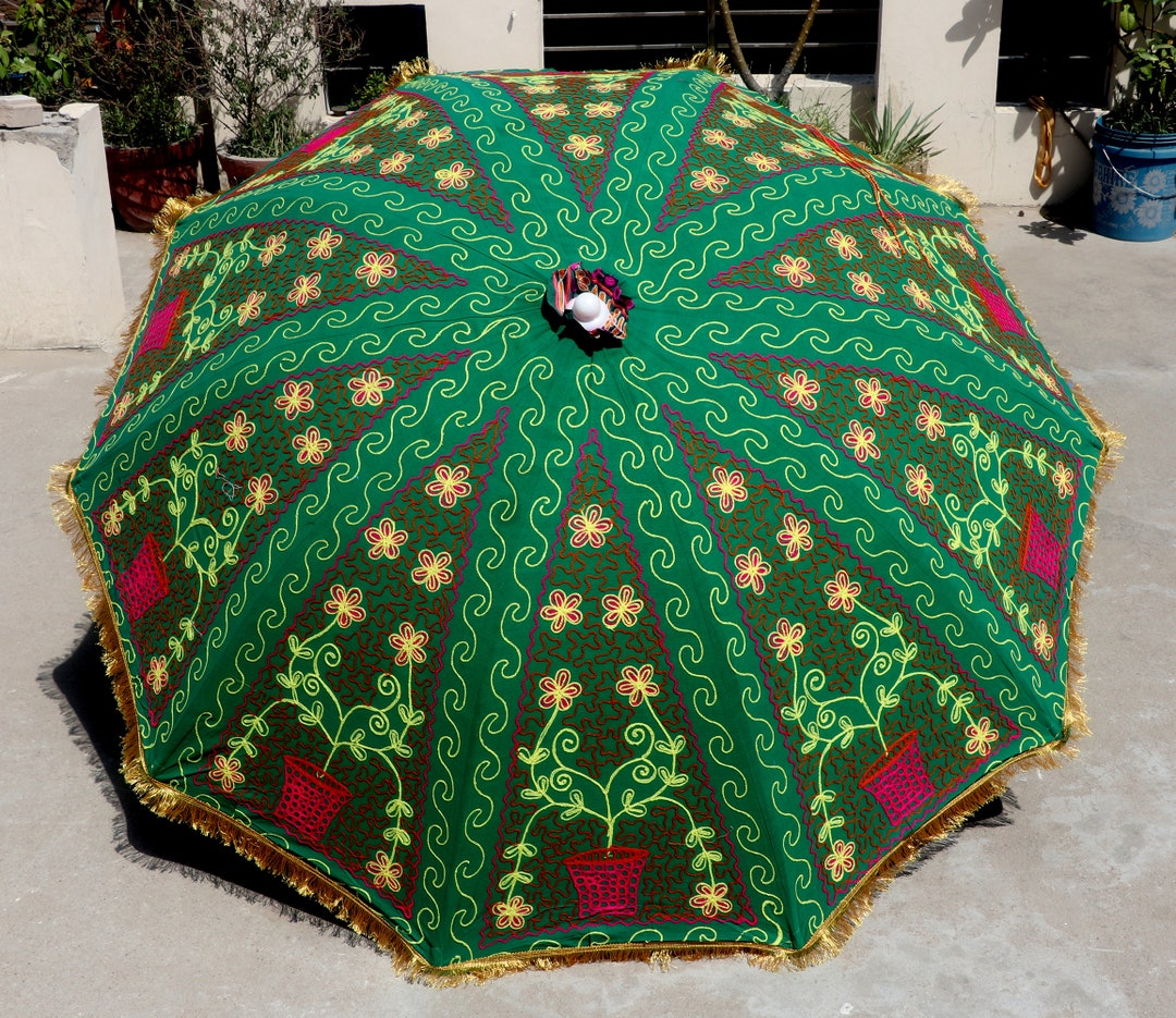 Decorative Big Garden Umbrella Parasol for Outdoor Garden,100% Cotton ...