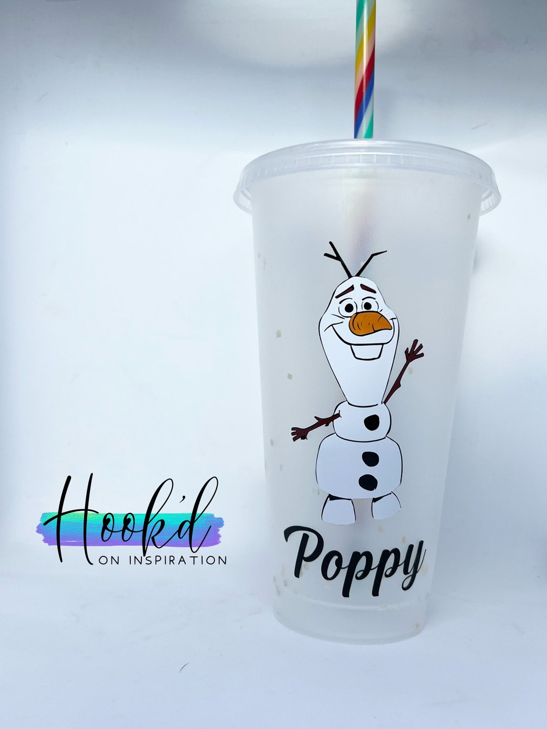 Disney Frozen/olaf Inspired Cold Cup. 24oz Cold Cup. Lids and Straw May ...