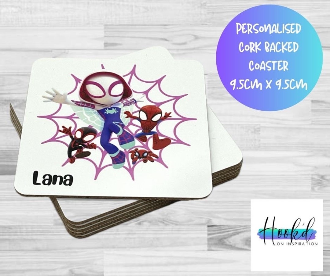 Disney Inspired Spidey and Friends Ghost Spider Personalised Coaster - Etsy