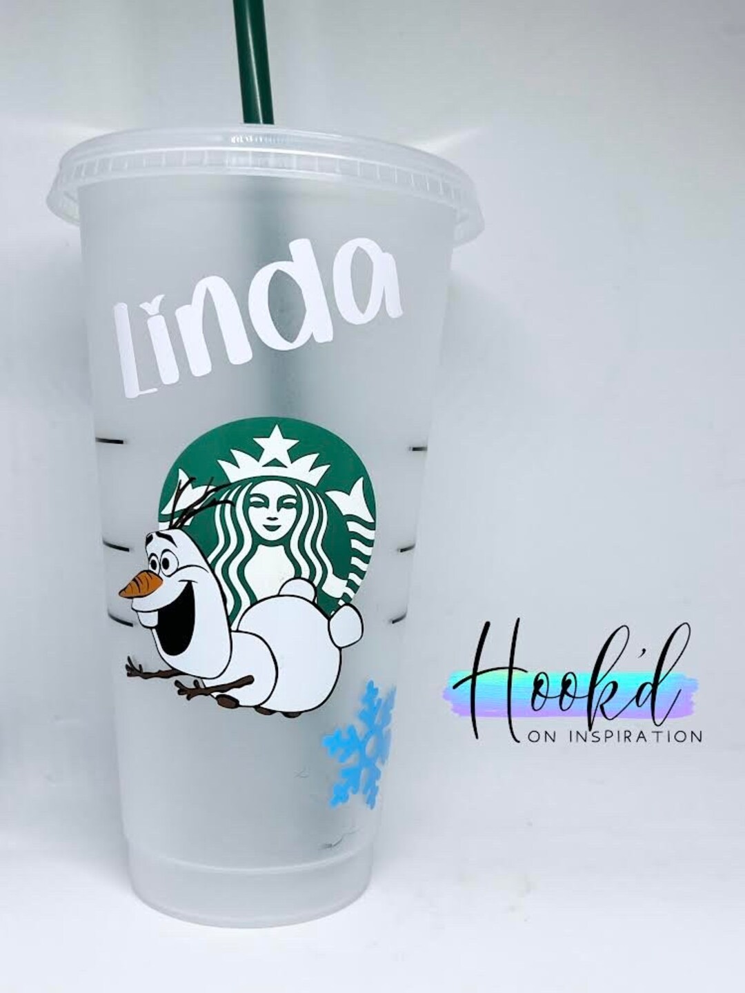 Olaf Disney Inspired Starbucks Cold Cup Tumbler. Can Be Personalised ...
