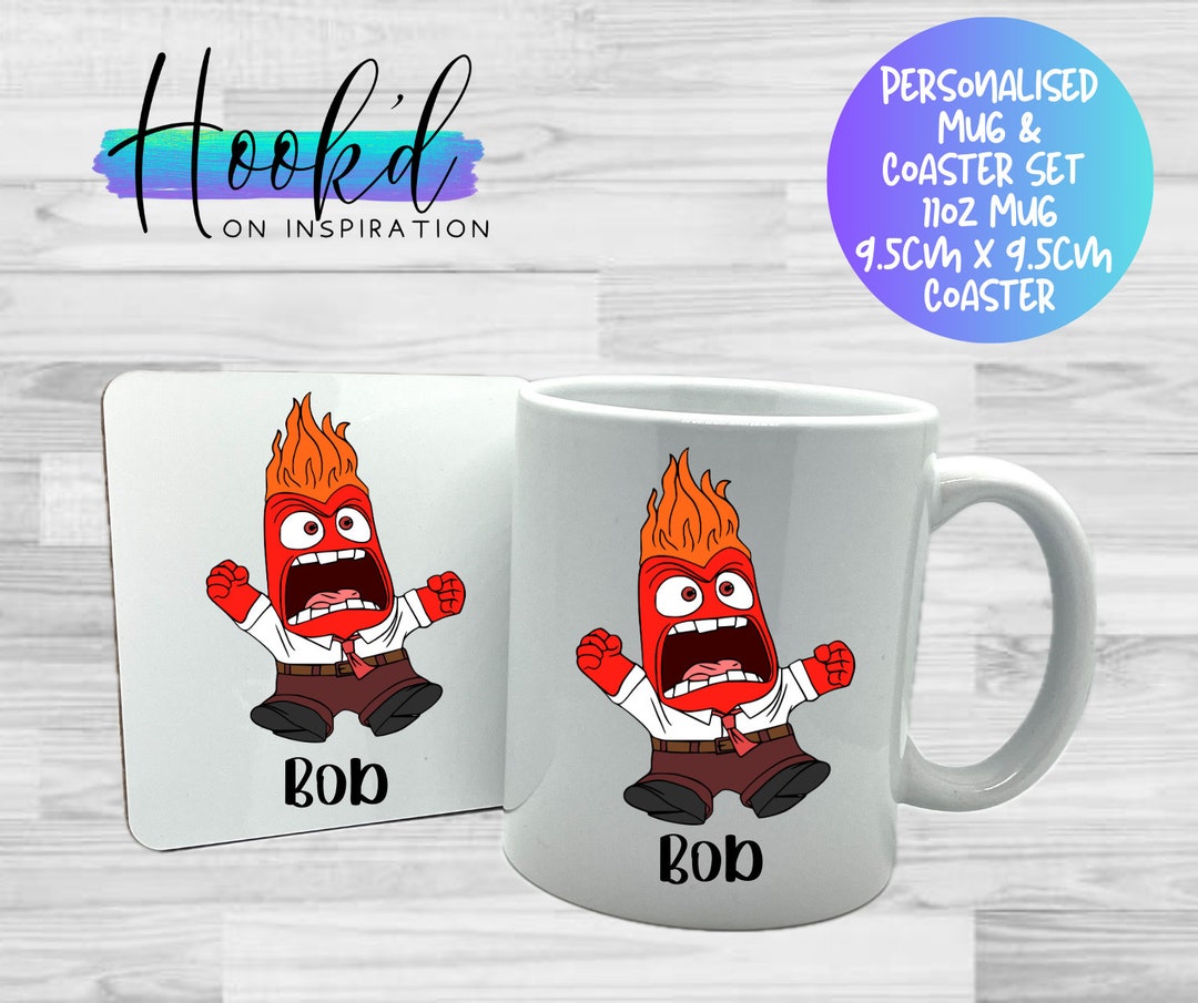 Disney Inspired Inside Out Anger Personalised Mug, Coaster or Set. - Etsy