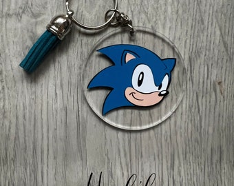 Sonic the Hedgehog Keyring - Etsy UK