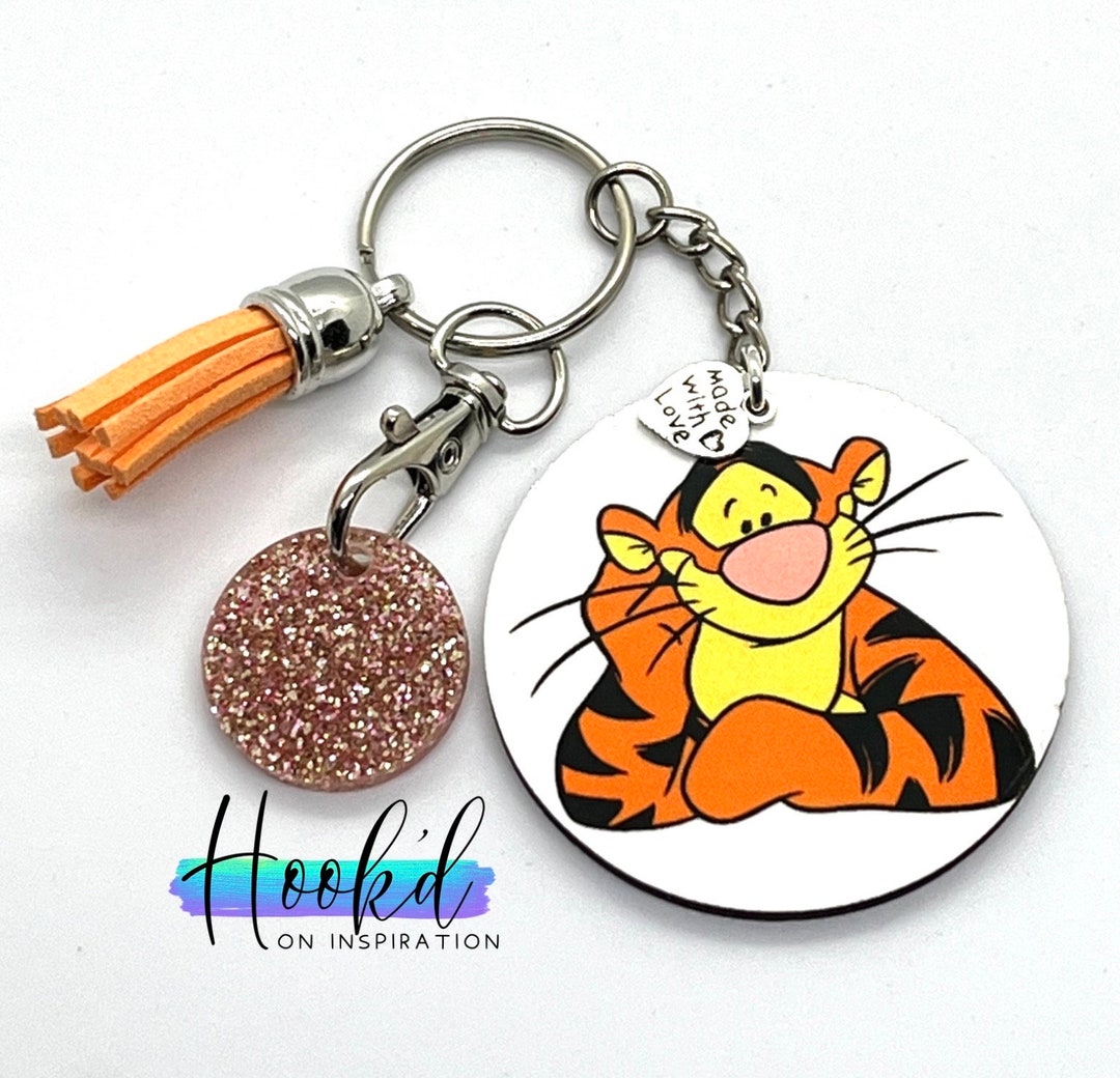 Disney Inspired Personalised Winnie the Pooh Tigger Keyring/keychain ...