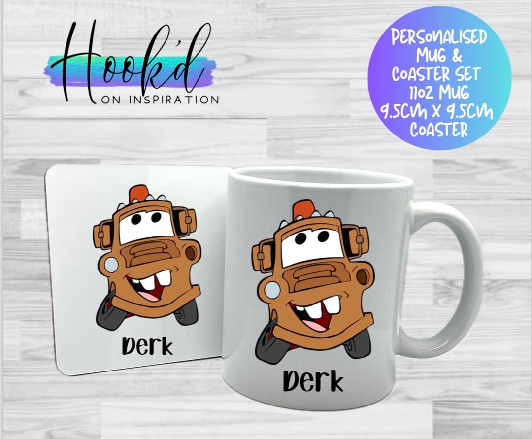 Cars Inspired Mater Personalised Mug, Coaster or Set - Etsy
