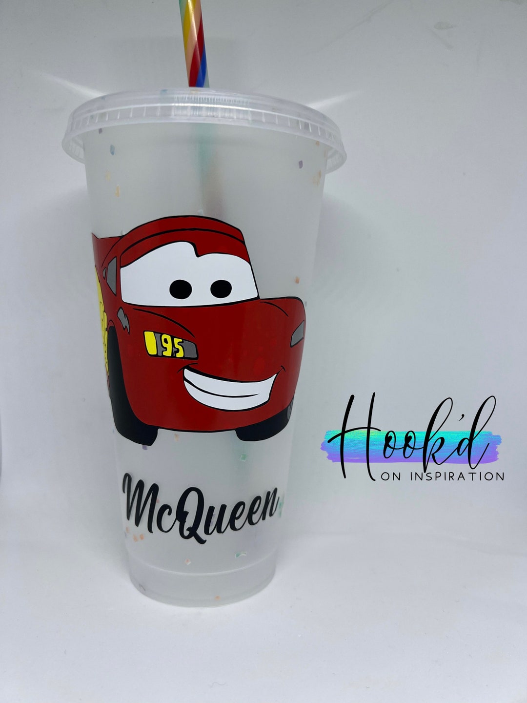 Pixar Inspired Cars Lightening Mcqueen 24oz Confetti Colour - Etsy