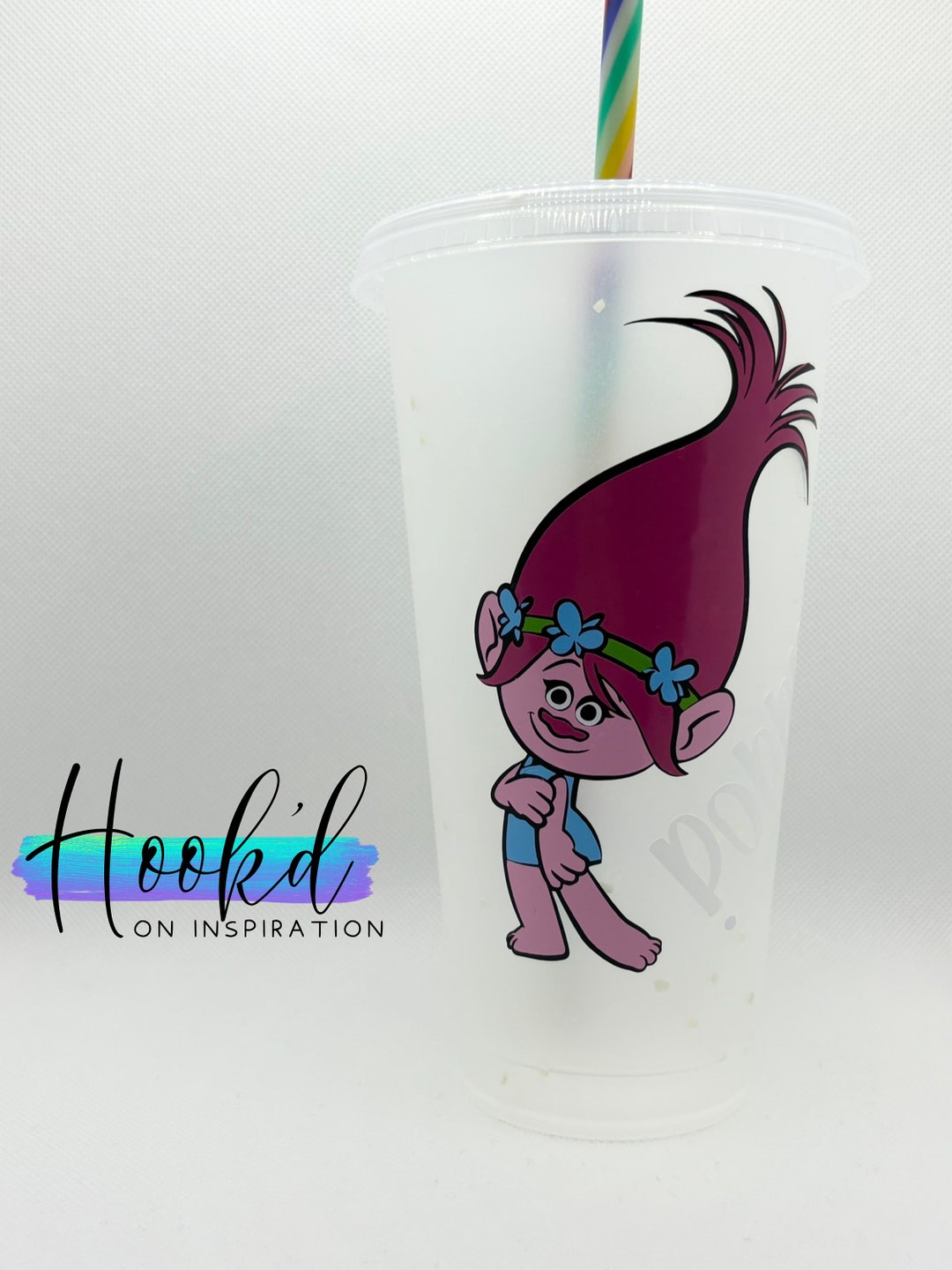 Trolls Inspired Poppy Glitter/confetti Colour Changing Cold Cup. Can Be ...