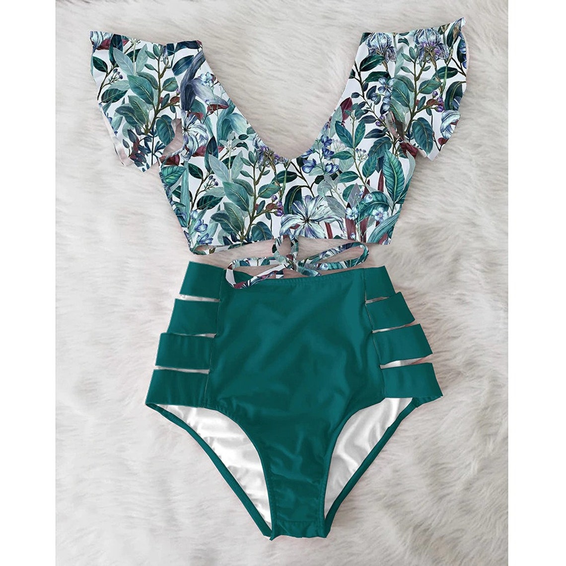 Floral Push Up Bikinis Beach Wear Etsy