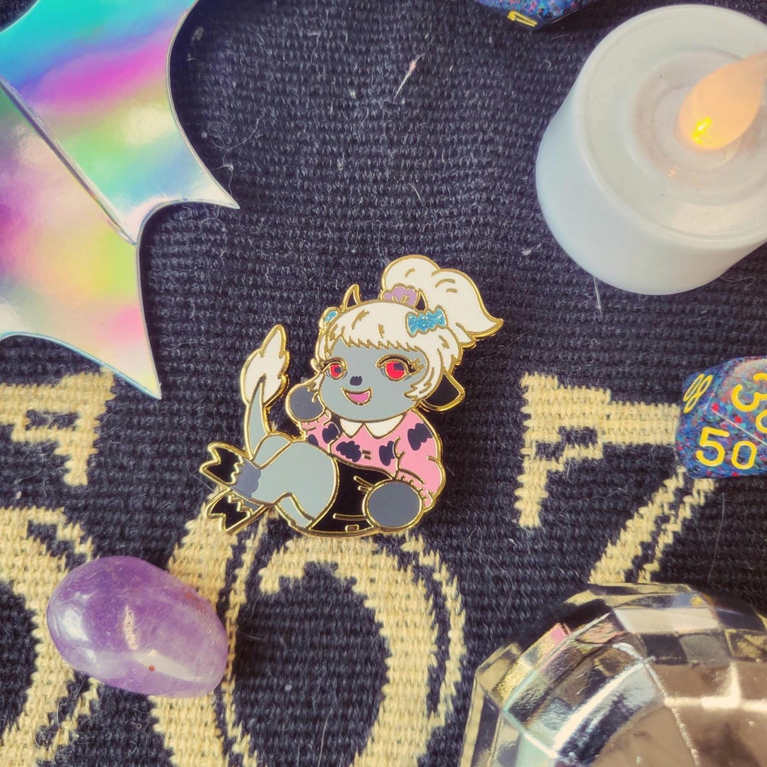 Vtuber Eden the Goat Demon Original Character Enamel Pin Vaporwave - Etsy