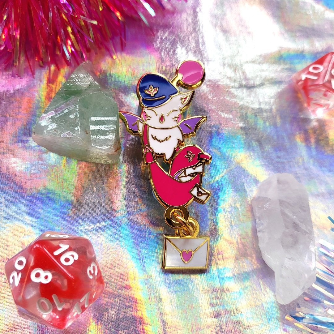 Moogle Mailer Enamel Pin- Moogle Enamel Pin - Final Fantasy - Enamel ...