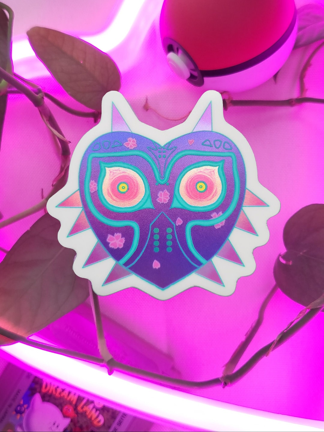 Vaporwave Mask Sticker Majora's Mask Sticker Legend of - Etsy