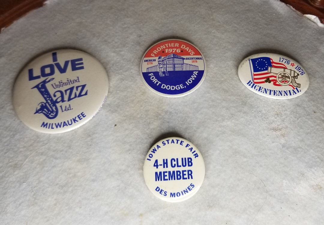 Set of Four Vintage Pins/badges From Various Events and Venues ...