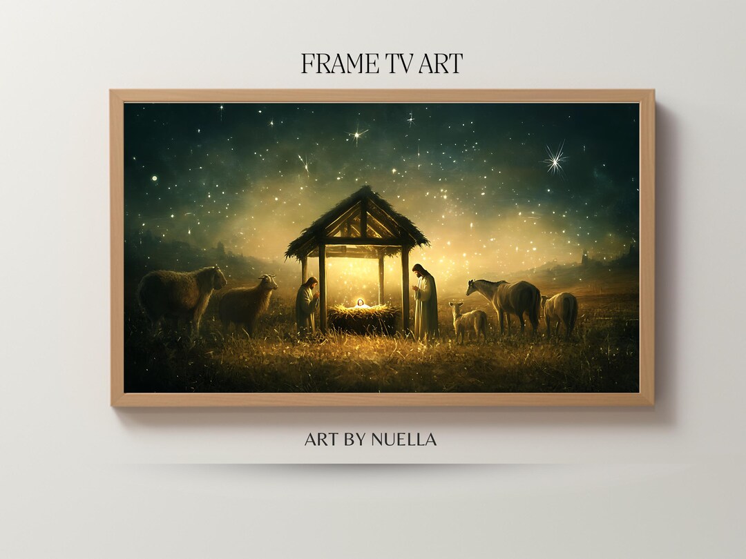 Frame Christmas Tv Art, Nativity Scene, Samsung Frame Tv Art, Christian ...