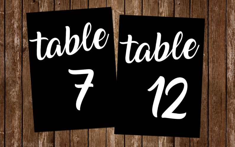 Printable DIY Table Numbers - Black & White | Wedding | Digital ...