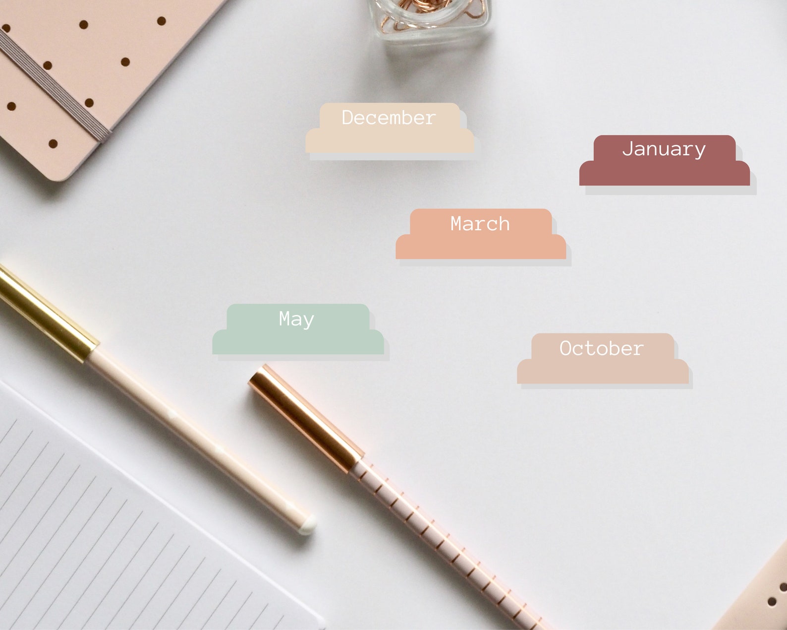 Printable Earth Tones Monthly Planner Tabs | Planner Divider Pages ...