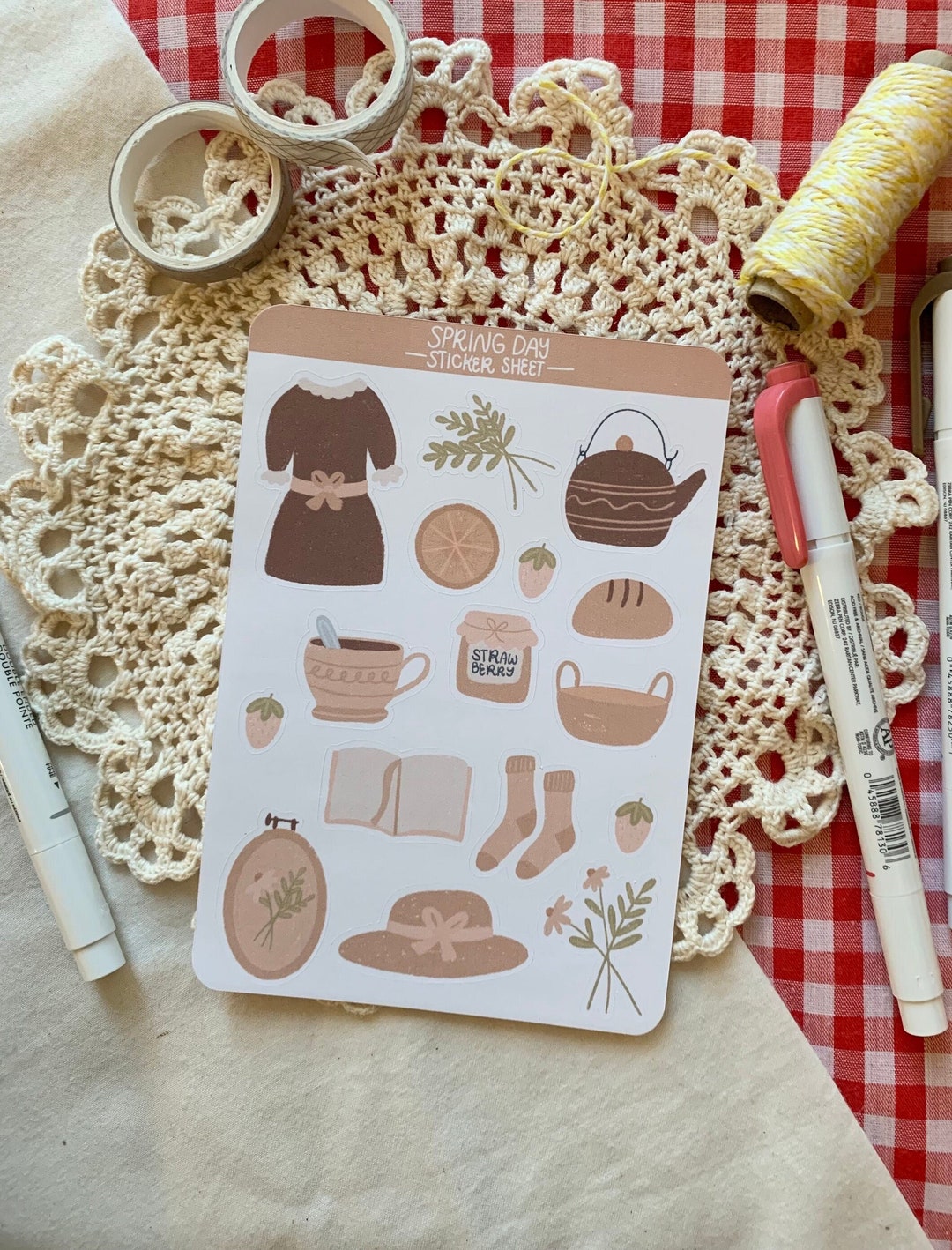 Spring Day Sticker Sheet Cottagecore Stationery Stickers Cute Cottage ...