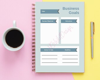 Business Goal Setting Planners, Business Goal Tracker, Marketing Idea ...