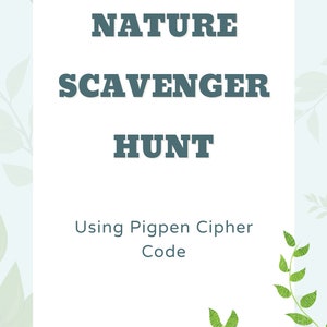 TREASURE HUNT: Nature, Classroom Activities, Pigpen Cipher - Etsy