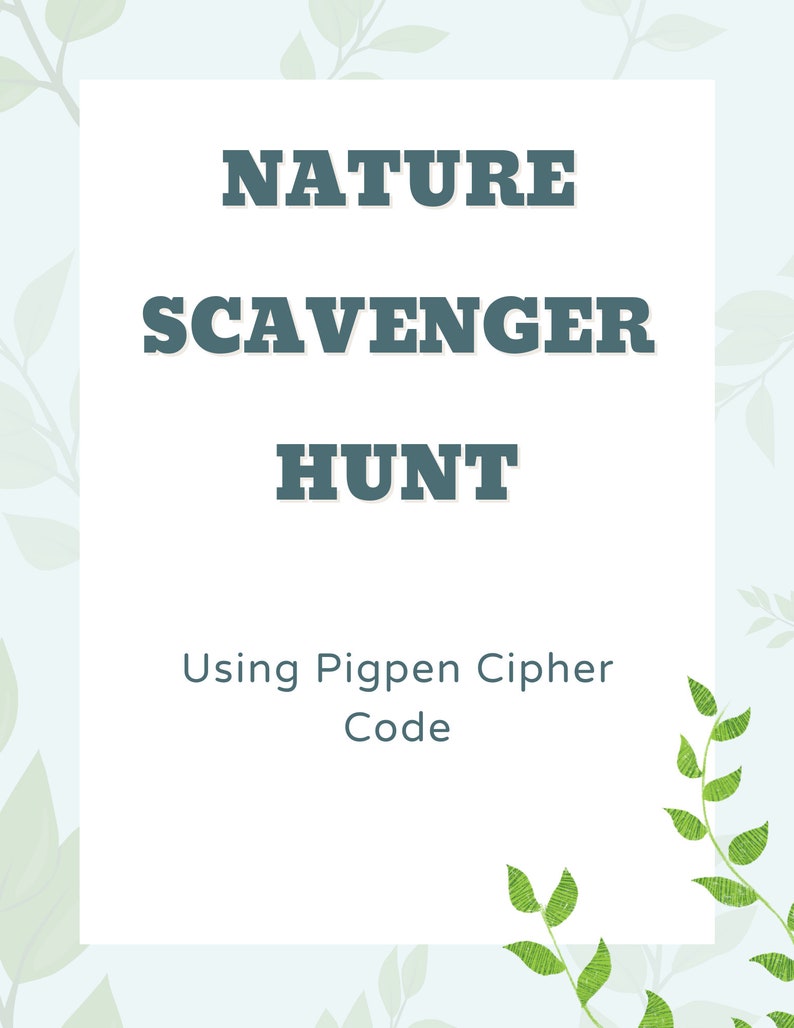 TREASURE HUNT: Nature, Classroom Activities, Pigpen Cipher - Etsy