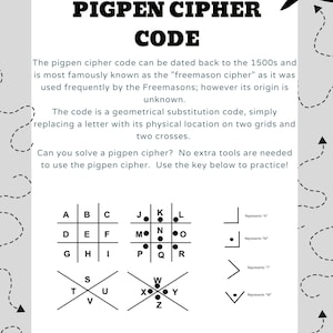 TREASURE HUNT: Home, Home Activities, Pigpen Cipher - Etsy