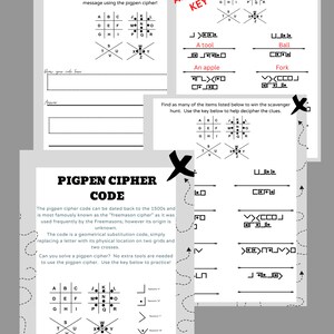 TREASURE HUNT: Home, Home Activities, Pigpen Cipher - Etsy