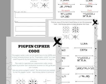 TREASURE HUNT: Nature, Classroom Activities, Pigpen Cipher - Etsy