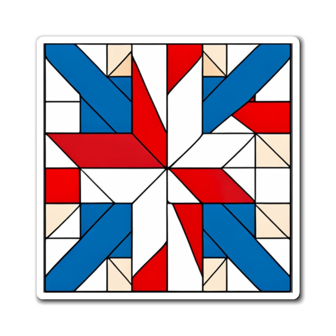 Red, White and Blue Quilt Block Magnet - Etsy