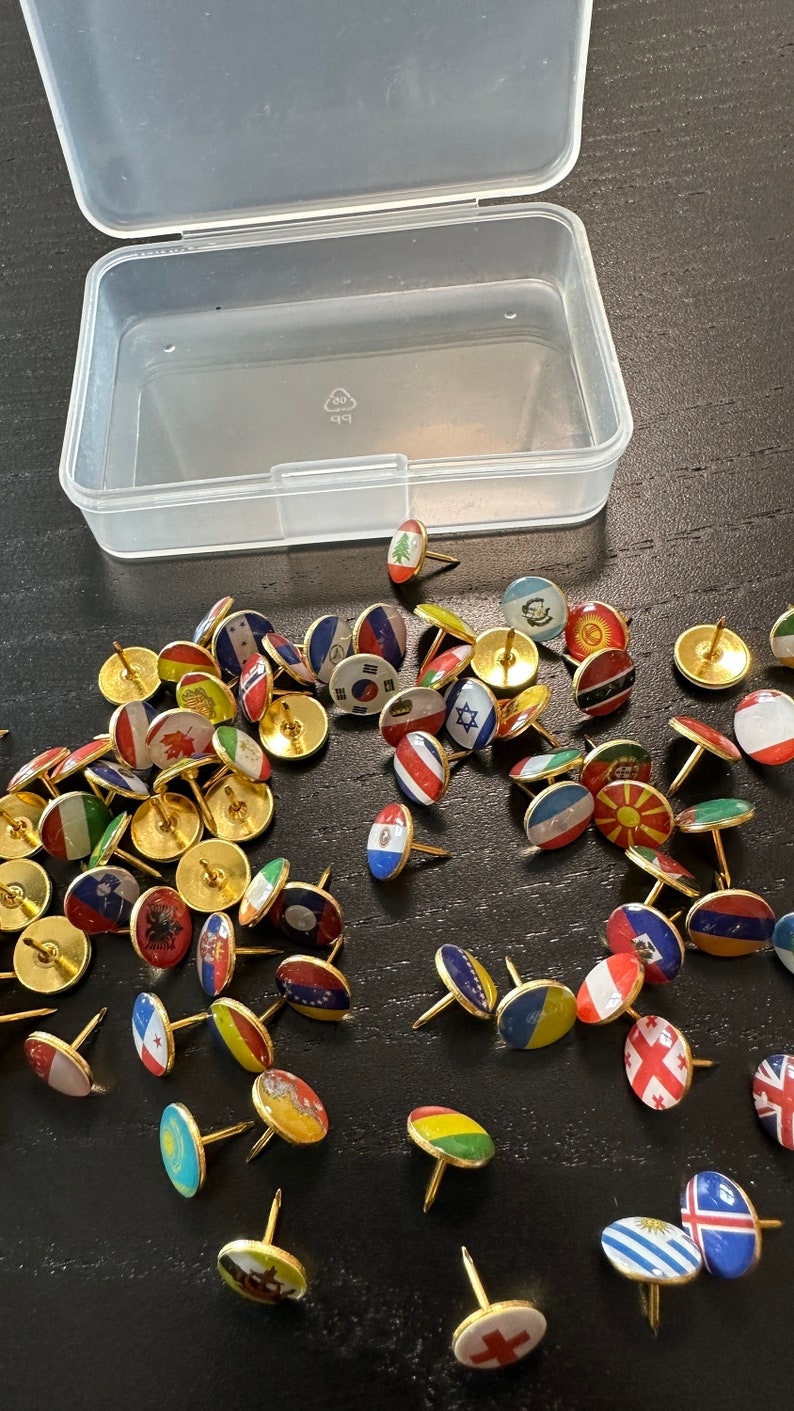 Wooden World Map Accessories Pins Flag - Etsy