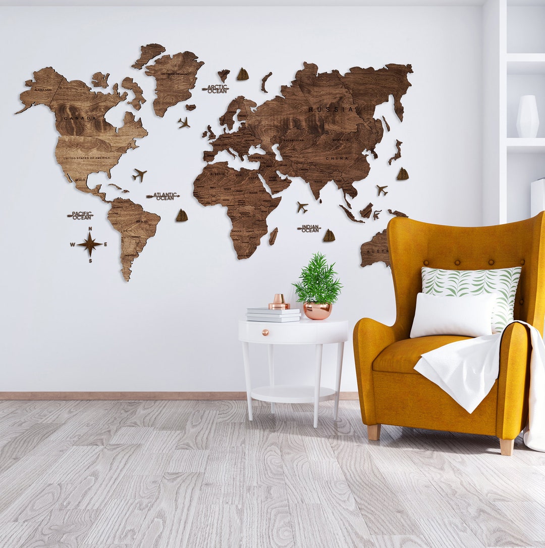 DETAILED WORLD MAP, Moving in Gifts Home Gift for New House House ...