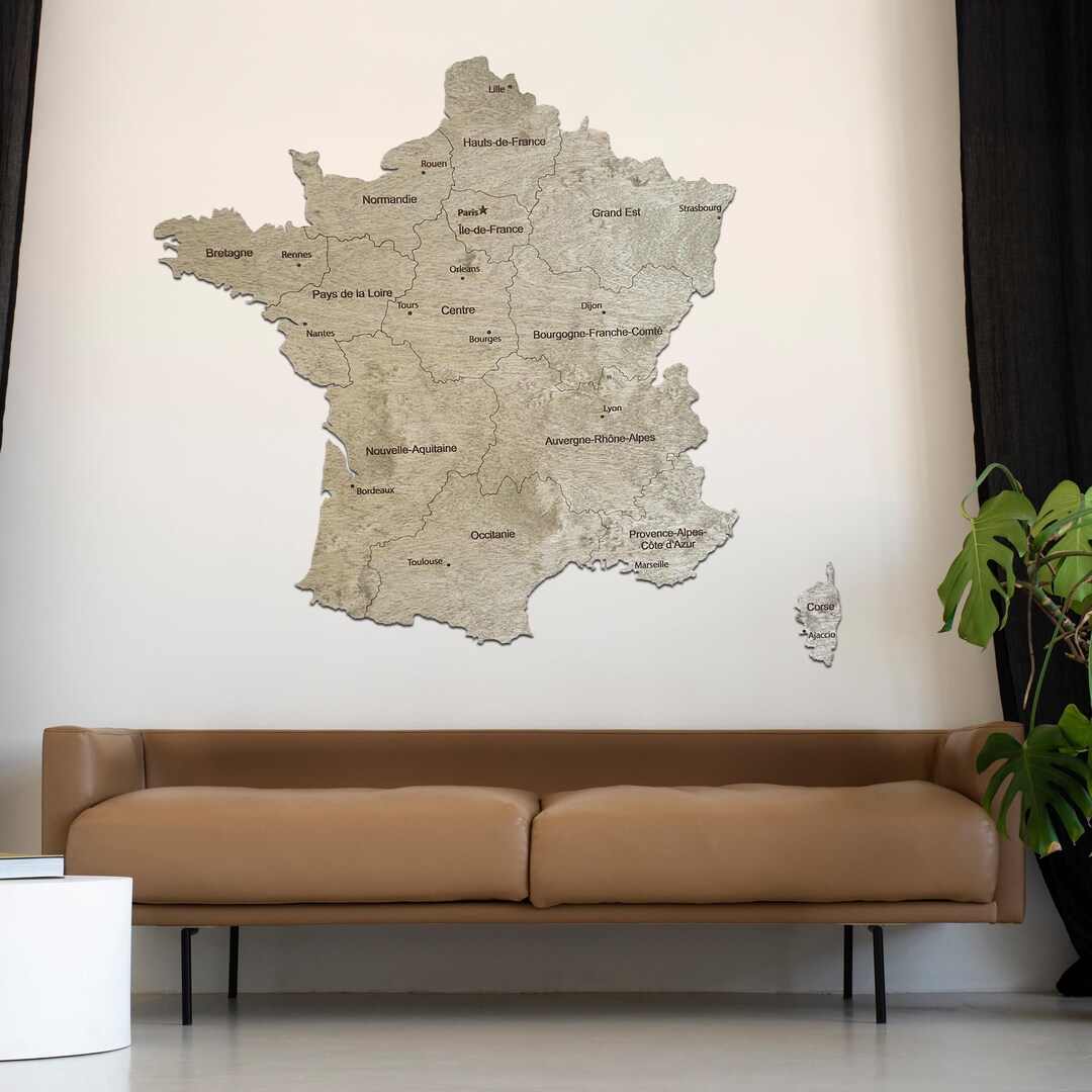 Handmade France Wooden Wall Map, Rustic Country Wall Art for Travelers ...
