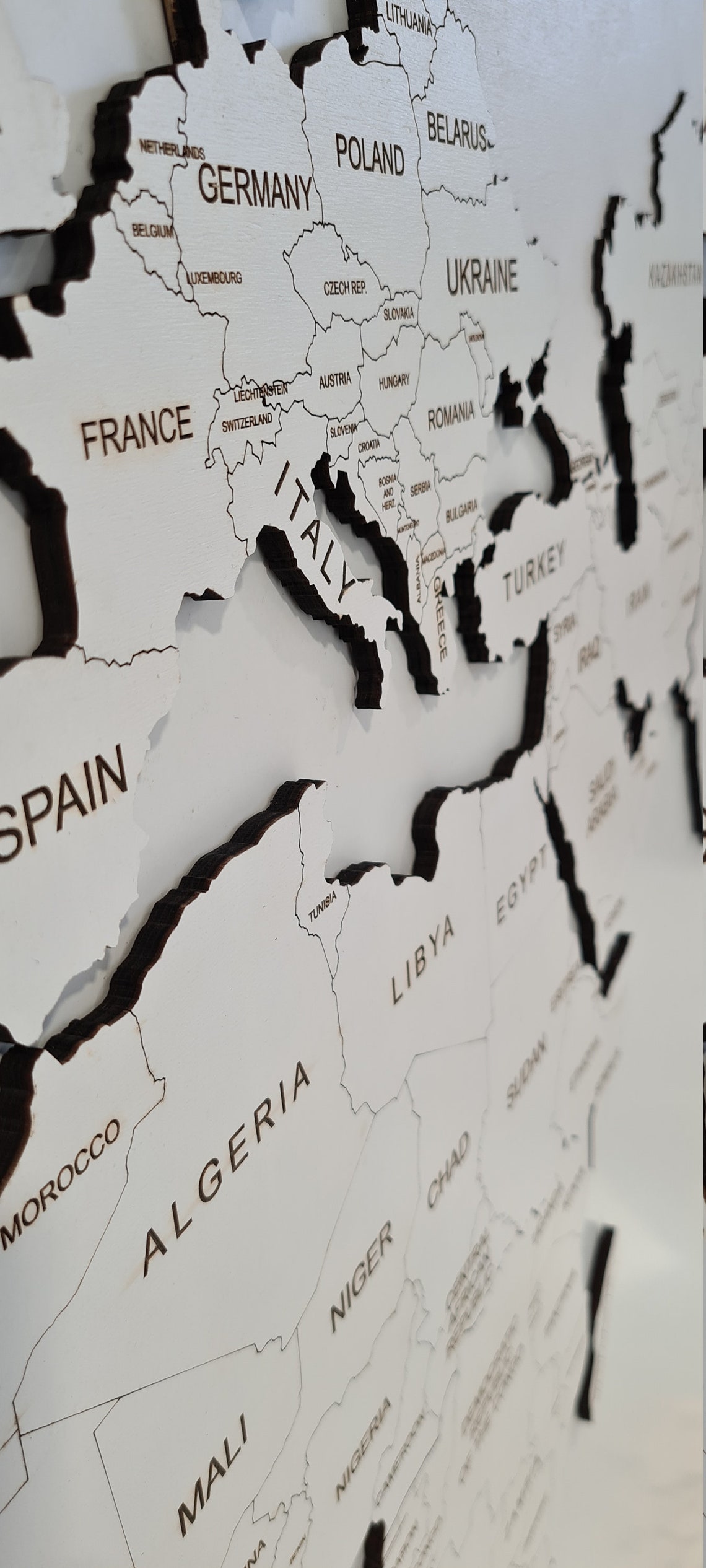 World Map Natural Colored Wood Nature Design Wall Art Home - Etsy