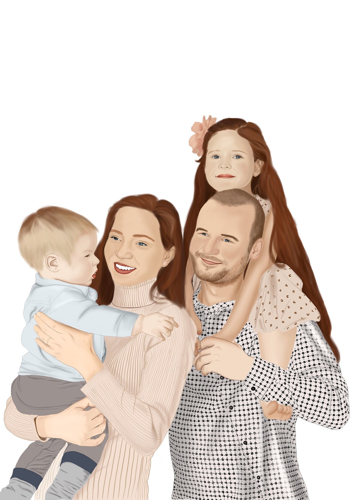 Custom Family Portrait Family Portrait Family Gift Custom - Etsy