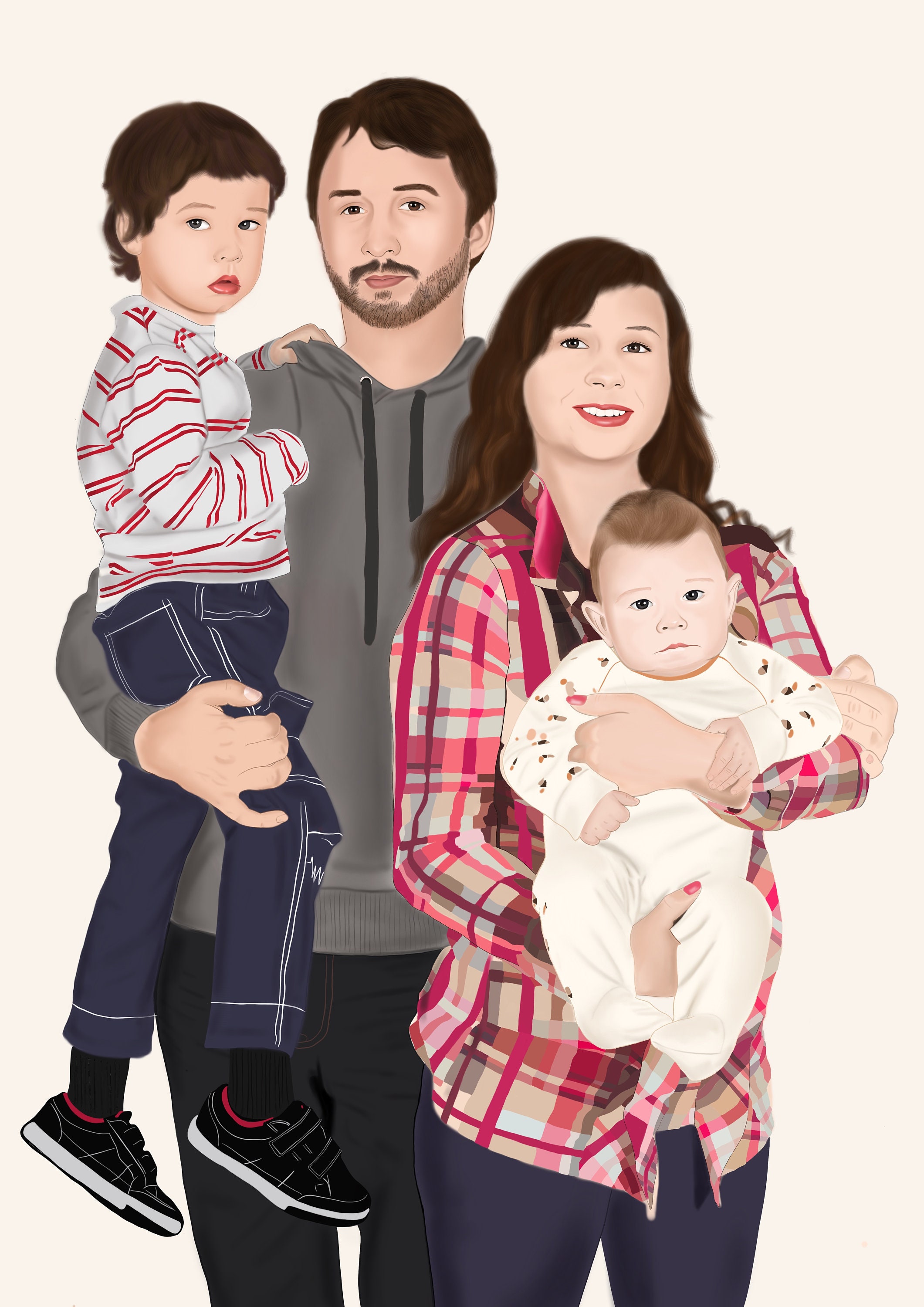 Custom Family Portrait, Family Portrait, Family Gift, Custom, Family ...