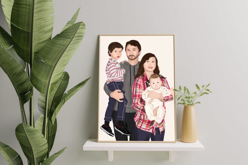 Custom Family Portrait Family Portrait Family Gift Custom - Etsy