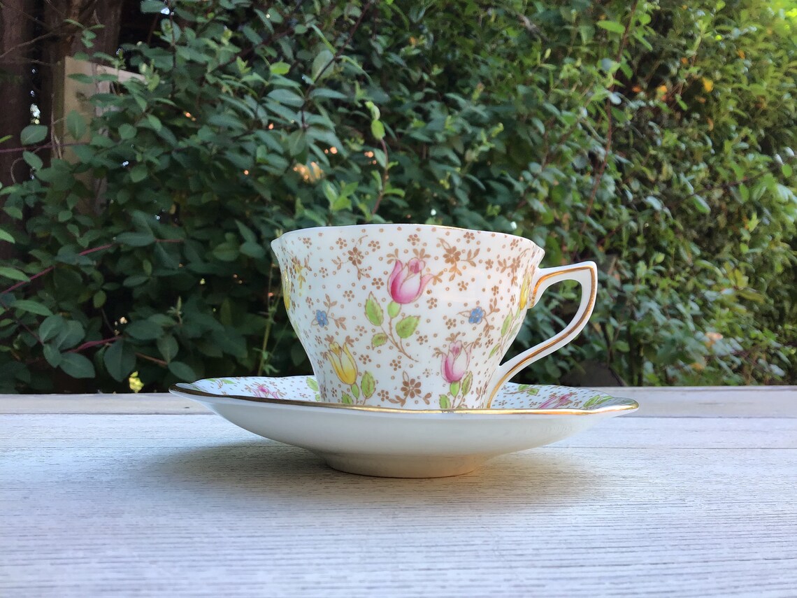 Rosina Bone China “june” Tea Cup and Saucer - Etsy